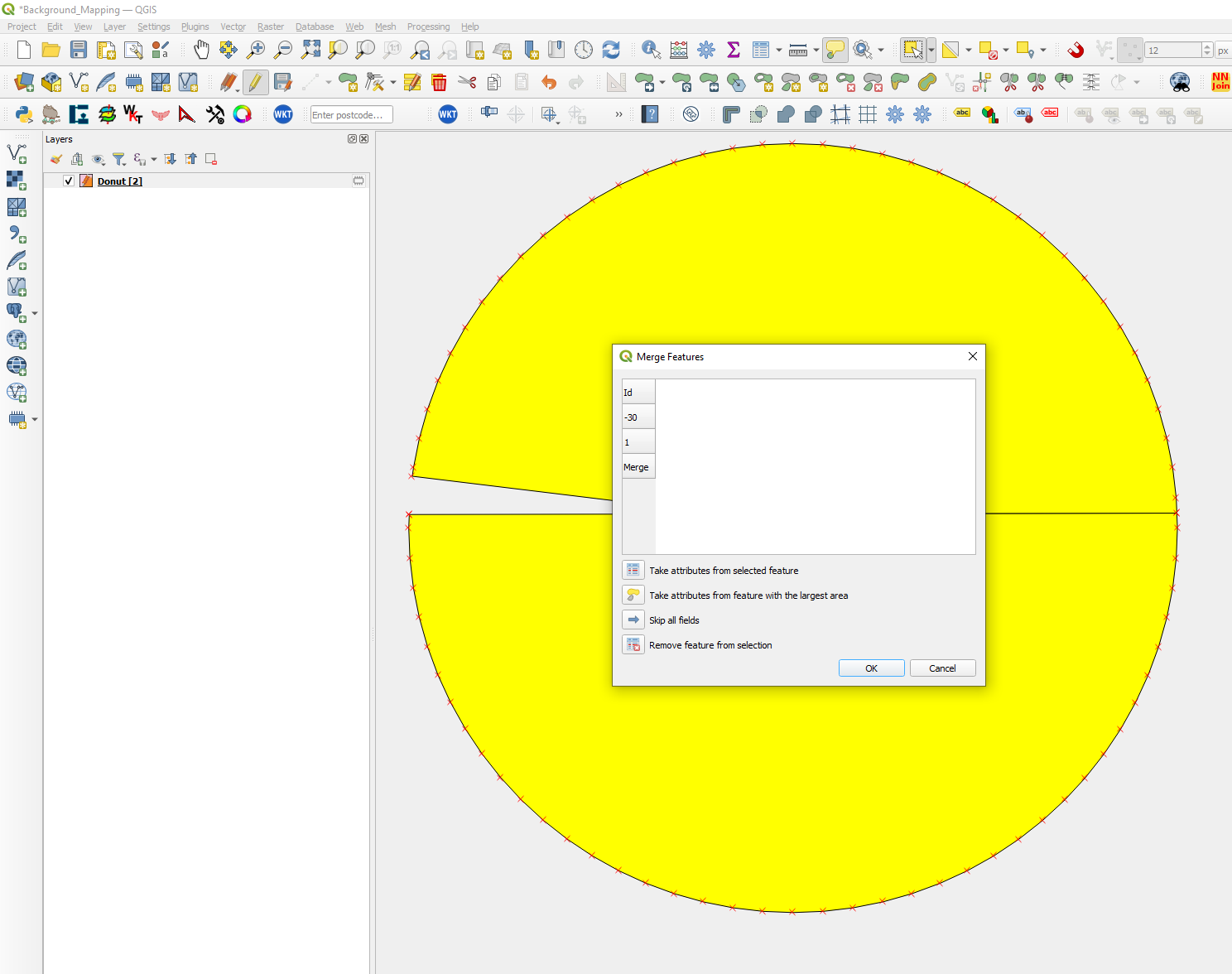 GIS Guide: how to remove donuts in QGIS